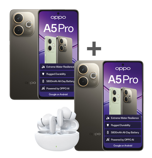 2x Oppo A5 Pro 4G 256GB Plus Buds Bundle | Telkom